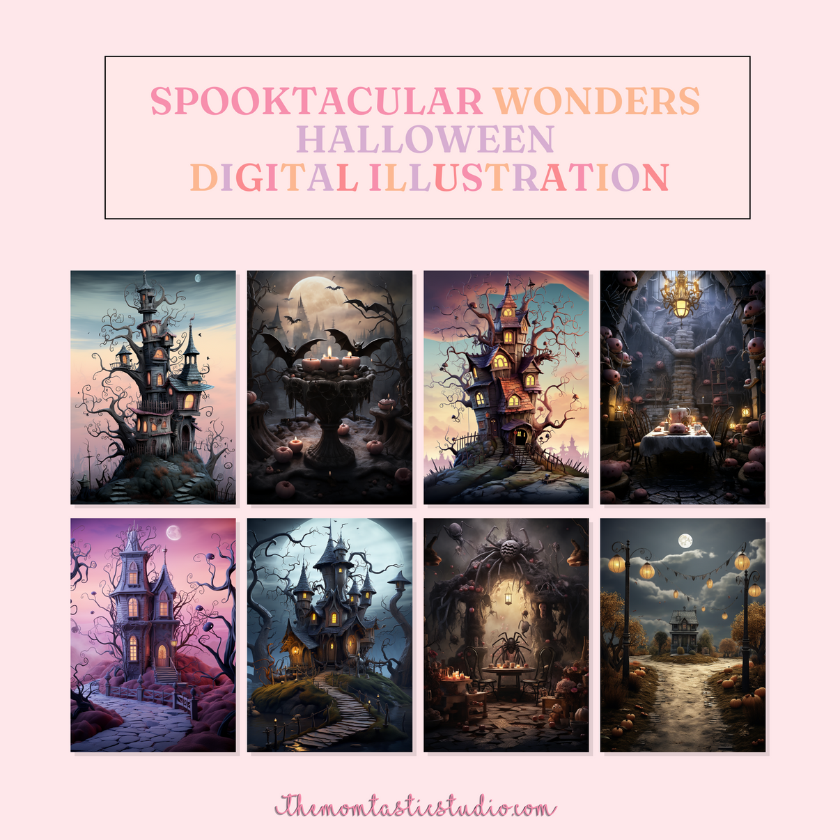 Spooktacular Wonders Halloween Digital Illustration – Instant Download ...