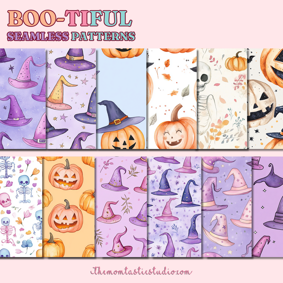 Boo-tiful Seamless Patternsfor Commercial Use, Digital Paper - 300 DPI ...