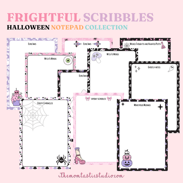Frightful Scribbles Halloween Notepad Bundle - PDF/PNG Files - Commerc ...
