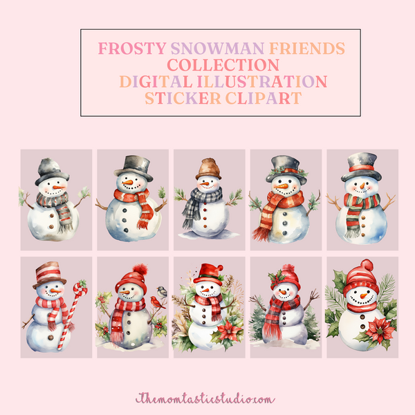 Frosty Snowman Friends Watercolor Cliparts – High-Quality PNG - Transp ...