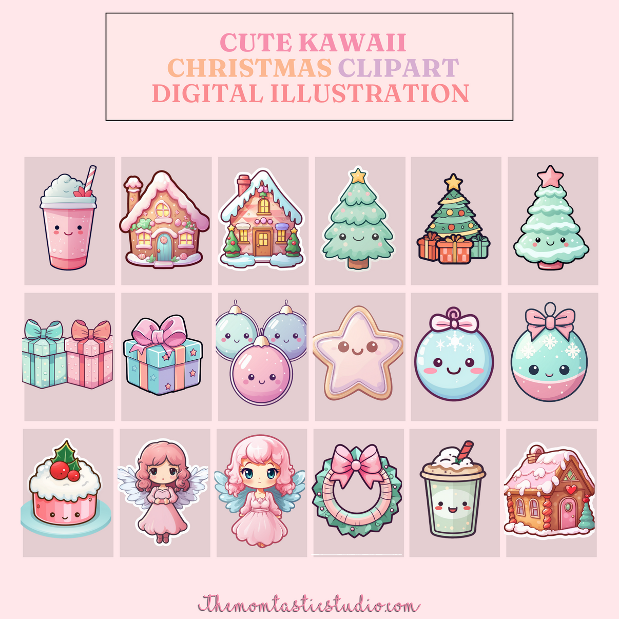 Cute Kawaii Christmas Cliparts – High-Quality PNG - Transparent Backgr ...