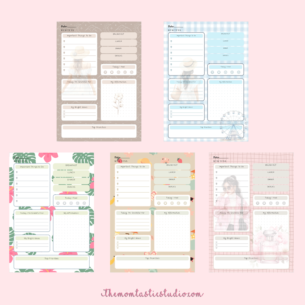 Daily Notepads - PDF File Only (A5/A4) - Commercial Use – The Momtastic ...